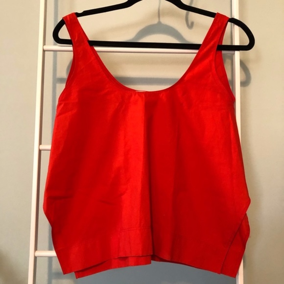 Aritzia | Tops | New Aritzia Babaton Red Elizabeth Poplin Tank Top ...